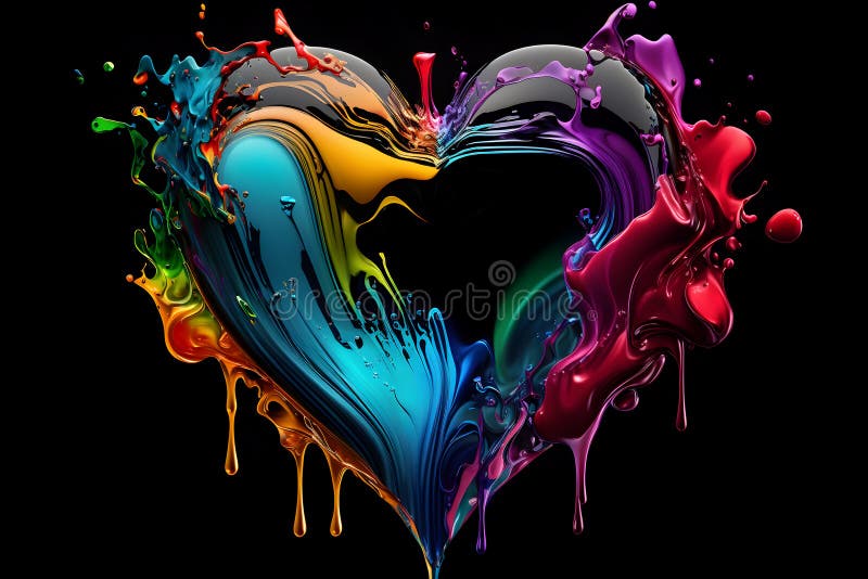 Graffiti with a Heart Symbol on the Wall with a Splash, Color Art Stock ...