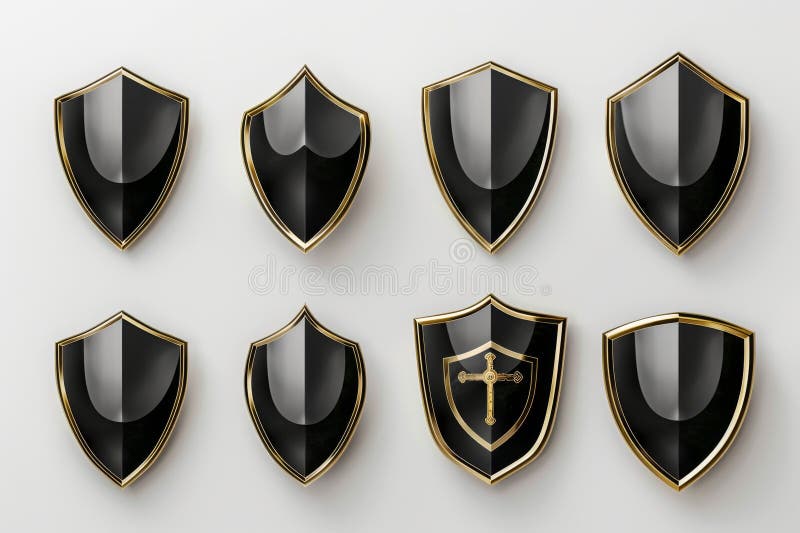 Graffiti Heraldic Shields Symbols, 3d Realistic Shields Collection ...
