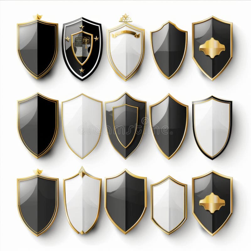 Graffiti Heraldic Shields Symbols, 3d Realistic Shields Collection ...
