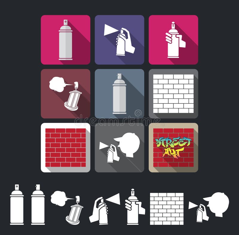 Graffiti icons stock vector. Illustration of frame, forbidden - 40384398