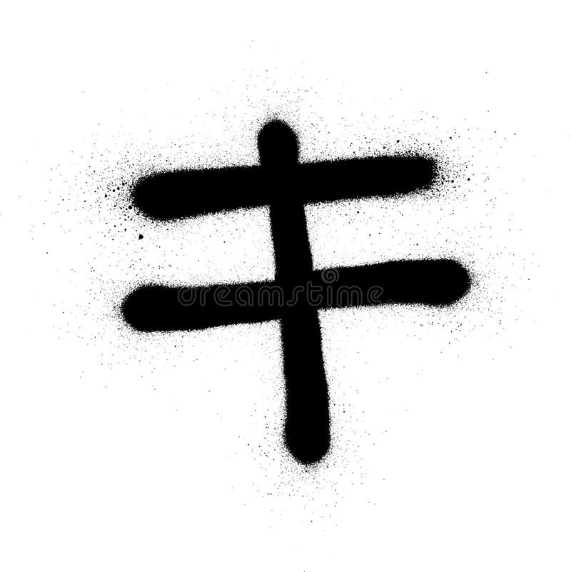 Graffiti Japanese KI Character Sprayed in Black Over White Stock Vector ...