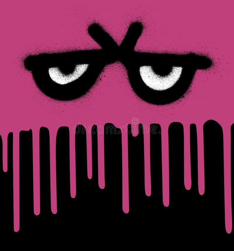 Graffiti Leaking Monster in Pink and Black Stock Vector - Illustration ...
