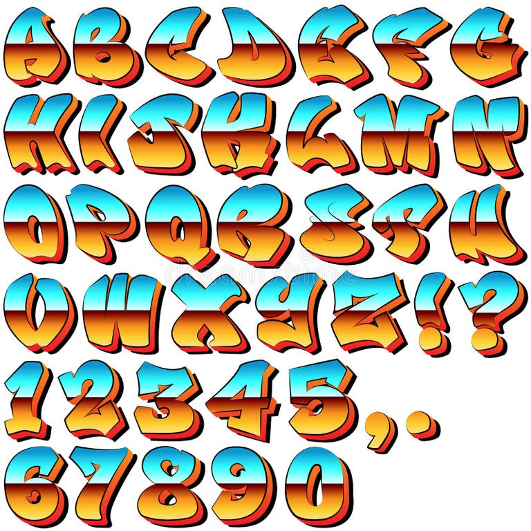 Graffiti Numbers Stock Illustrations – 3,264 Graffiti Numbers Stock ...