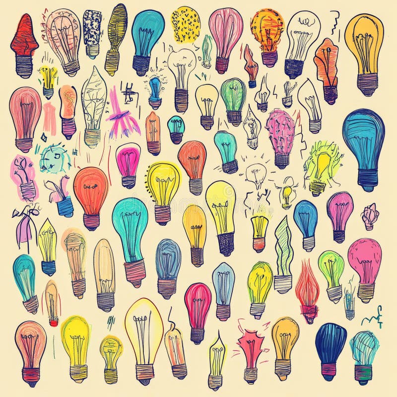 Graffiti Light Bulbs, Lamp Icon Silhouettes Set, Light Bulbs Isolated ...