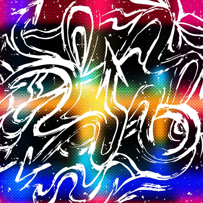 Graffiti Line Pattern on a Color Background Illustration Stock ...