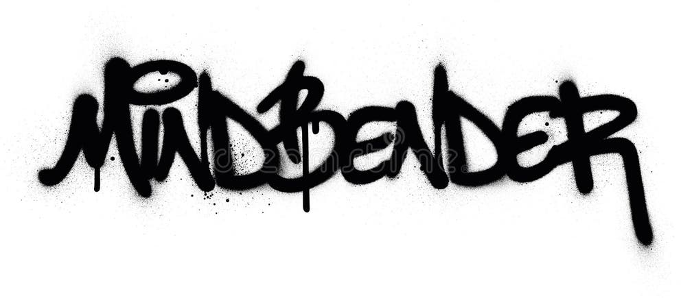 Graffiti Mindbender Word Sprayed in Black Over White Stock Vector ...