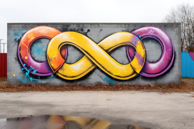 Graffiti Mural Depicting Futuristic City with Robots and Flying Cars ...