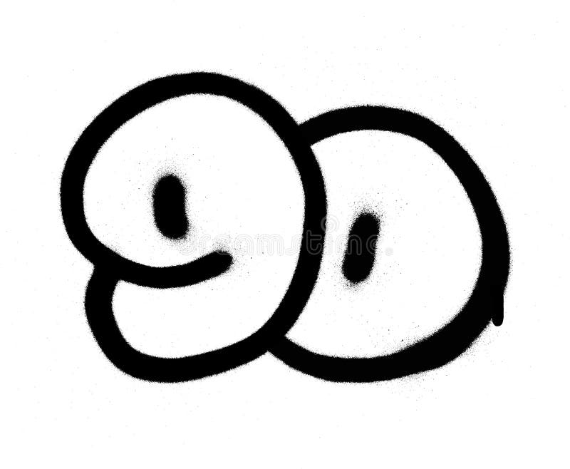 Graffiti Number 90 Ninety Sprayed in Black Over White Stock Vector ...