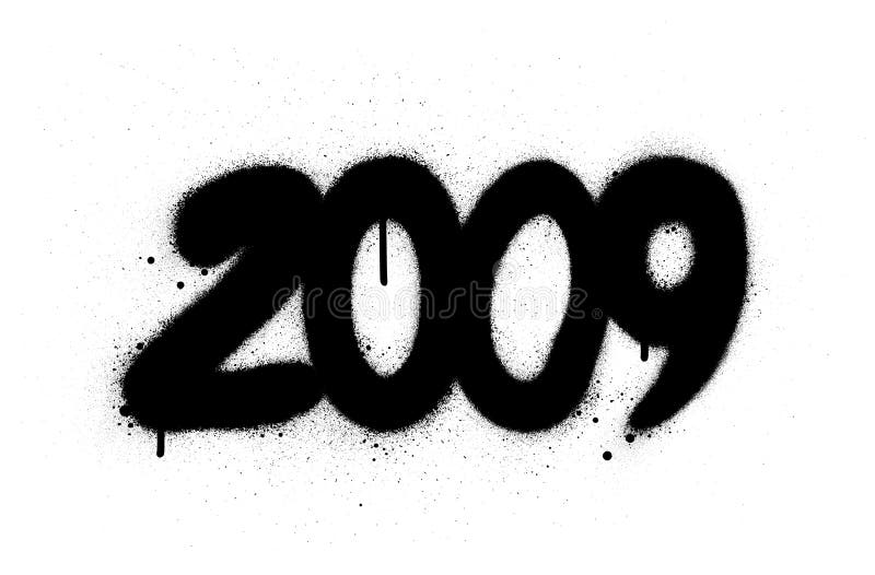 Graffiti Number 2009 Sprayed in Black Over White Stock Vector ...
