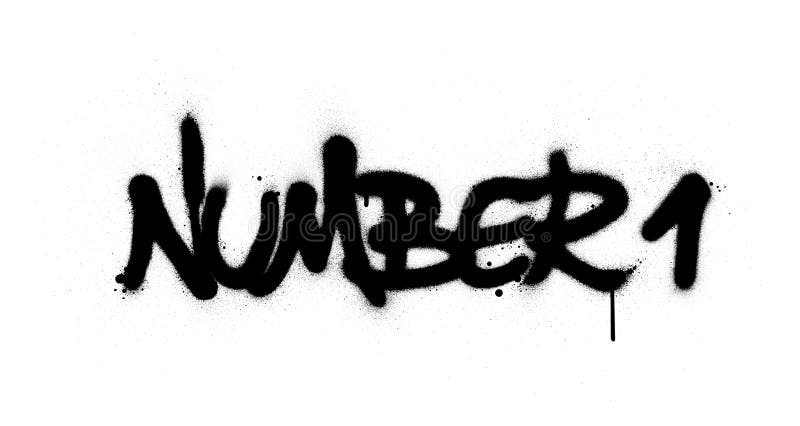 Graffiti Number 2001 Sprayed in Black Over White Stock Vector ...
