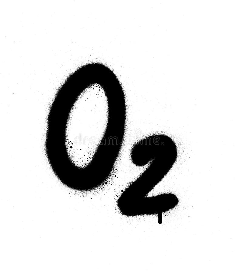 Graffiti O2 Oxygen Formula Sprayed in Black Over White Stock Vector ...