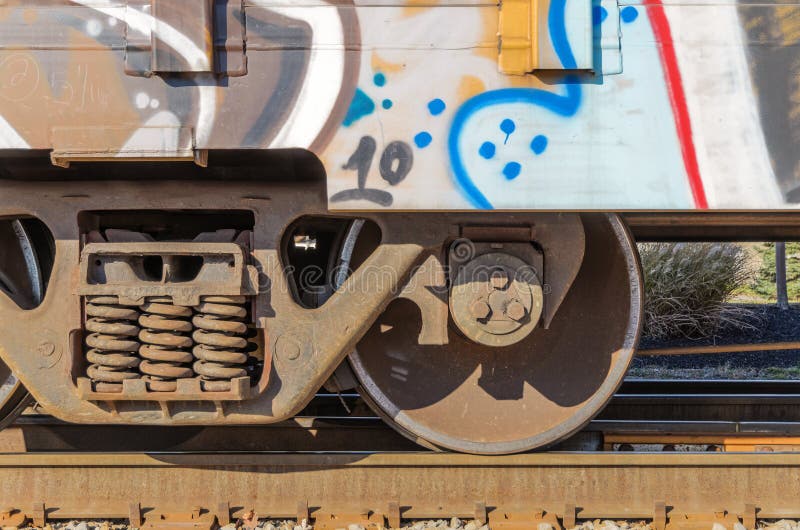 Graffiti on Old Train stock photo. Image of metal, grunge - 46114006