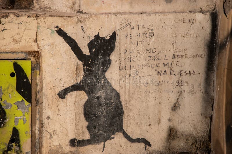 Graffiti on old wall stock photo. Image of lazio, town - 341538860