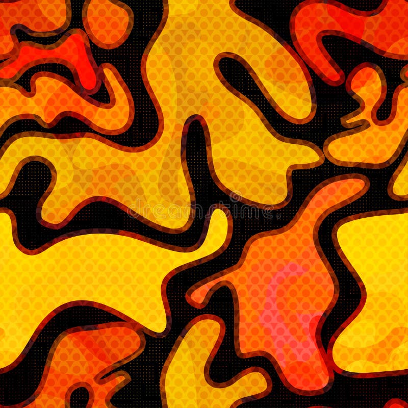 Graffiti Orange Bright Geometric Seamless Pattern Stock Vector ...