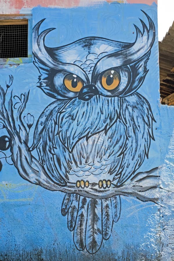 Graffiti Owl in the Streets on Java Indonesia Editorial Image - Image ...