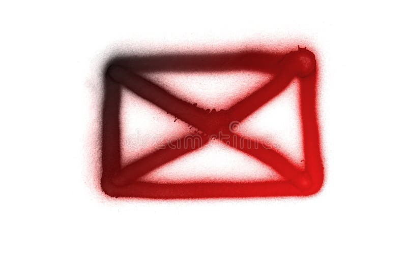 Graffiti Post Envelope Sign Sprayed on White Isolated Background Stock ...