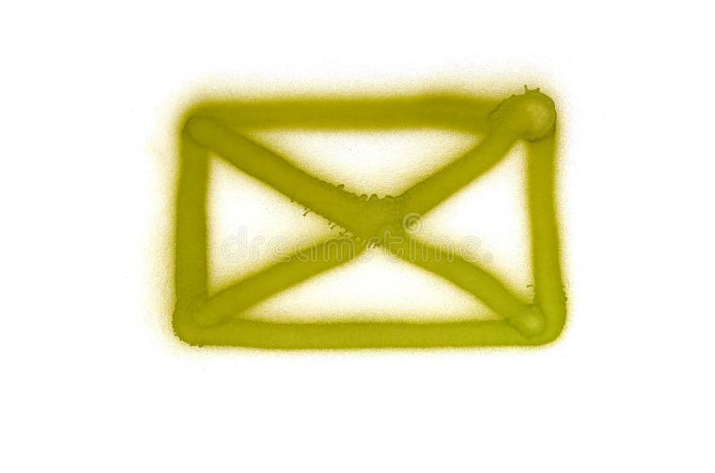 Graffiti Post Envelope Sign Sprayed on White Isolated Background Stock ...
