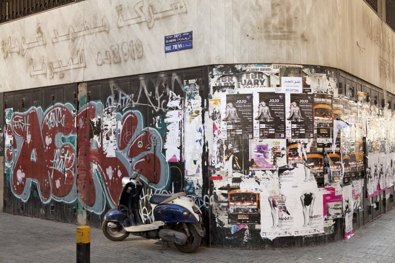 Graffiti and Posters, Lebanon Editorial Photography - Image of grafitti ...
