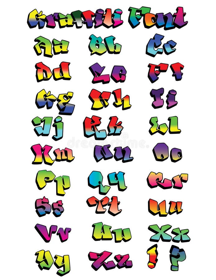Graffiti Rainbow Font stock vector. Illustration of paint - 35135424