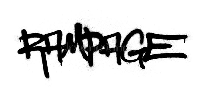 Graffiti Rage Word Font Sprayed in Black on White Stock Vector ...