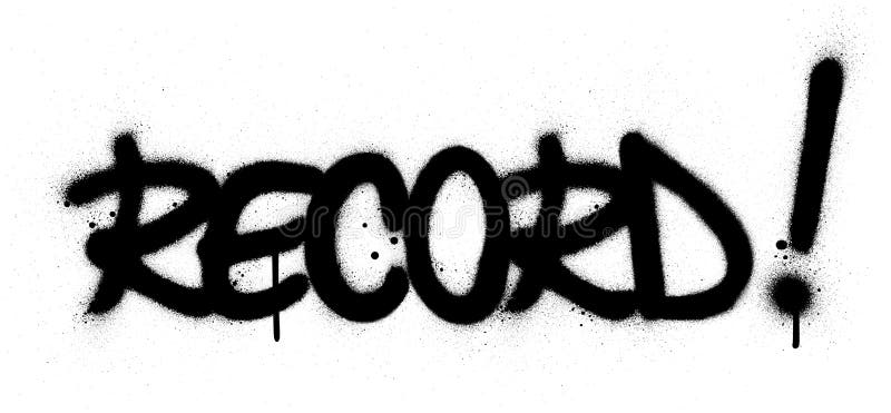 Record Word Calligraphy Neon Lights Stock Vector - Illustration of ...