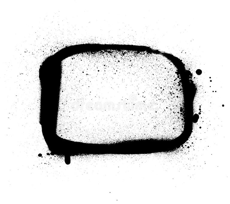Graffiti Rectangle Frame Design Element in Black Over White Stock ...