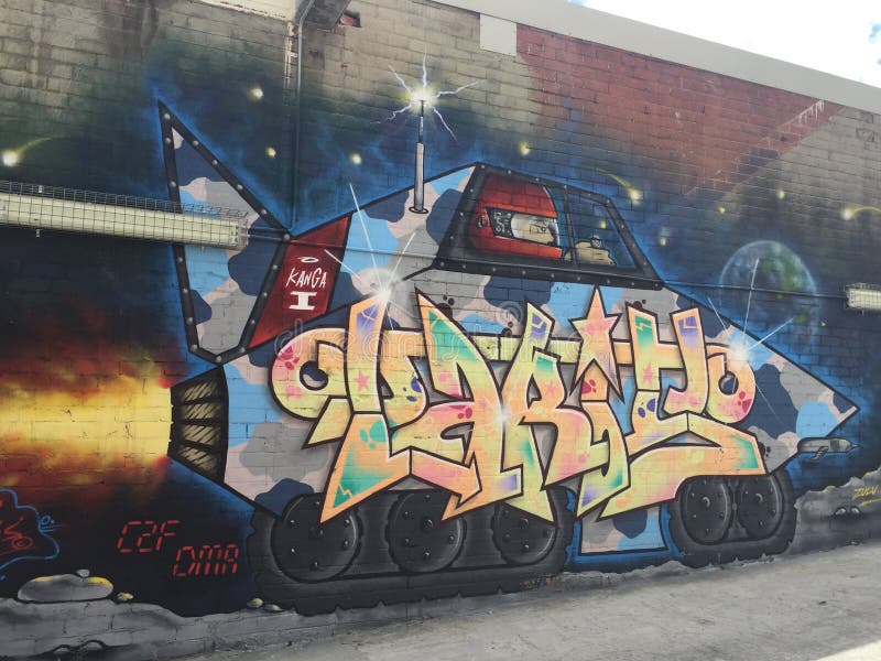 Graffiti - Rocket on the Road Editorial Photo - Image of spray ...