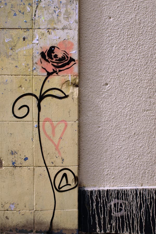 Graffiti Rose stock photo. Image of culture, pink, grungy - 13037574