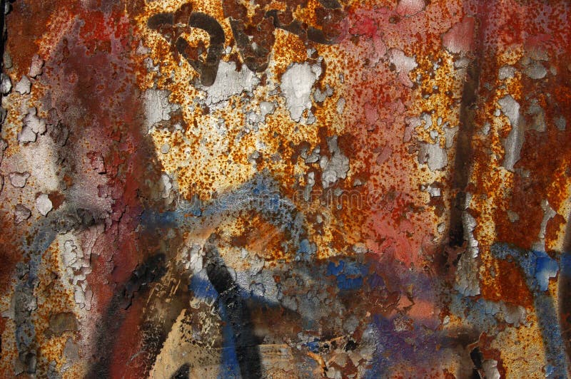 Graffiti on rust stock photo. Image of weathered, graffiti - 12235652