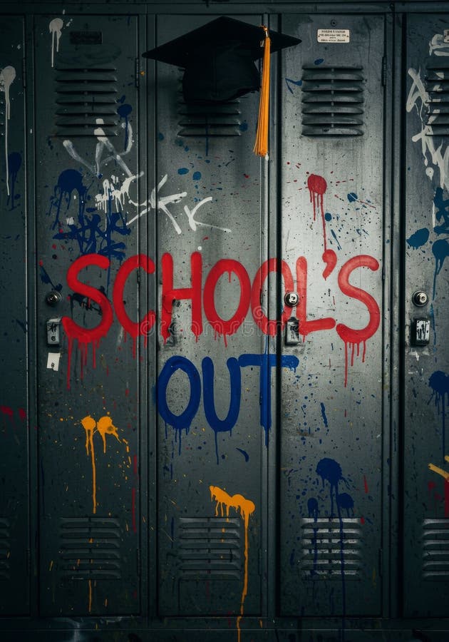 Graffiti on School Lockers: School S Out Stock Illustration ...