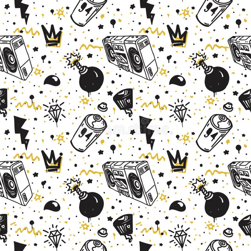 Graffiti seamless pattern stock vector. Illustration of funky - 72852996