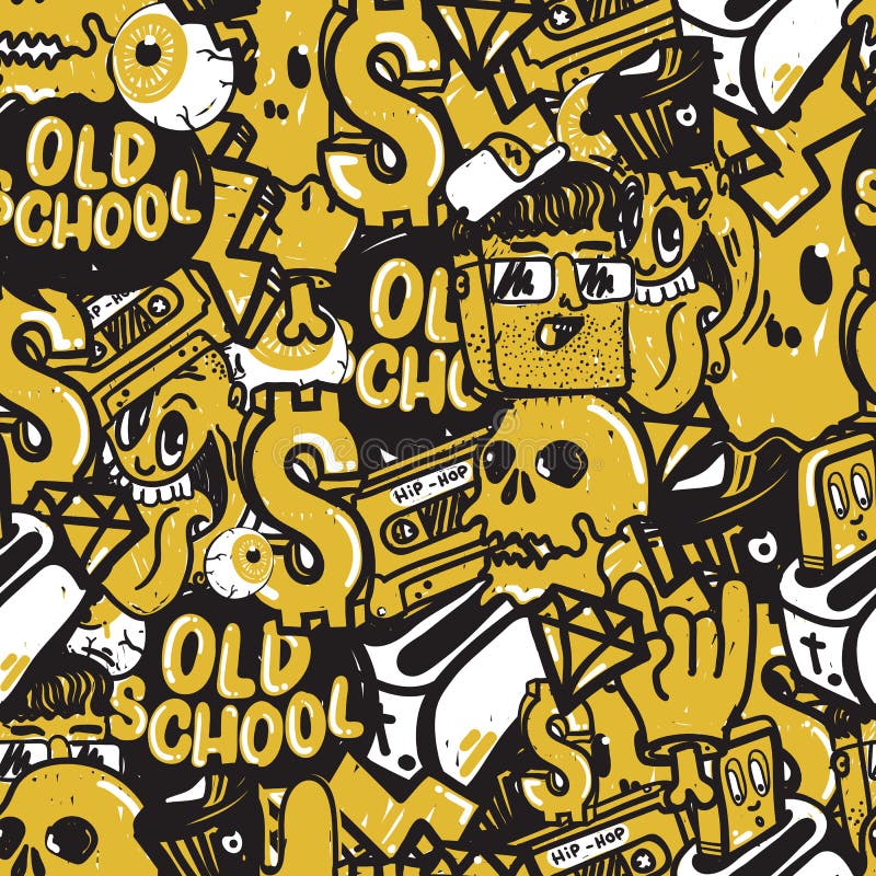 Graffiti Seamless Pattern stock vector. Illustration of graphic - 81344512