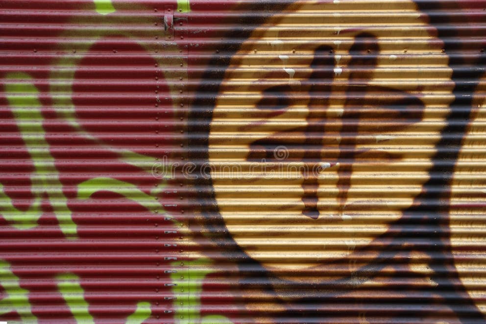 Graffiti security door stock image. Image of street, colorful - 5573505