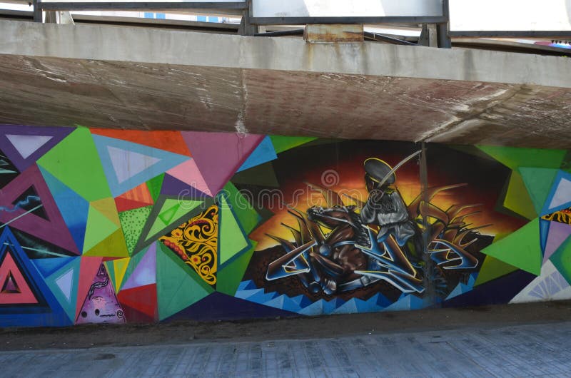 A Graffiti with Soldier on Horse Editorial Photo - Image of field, back ...