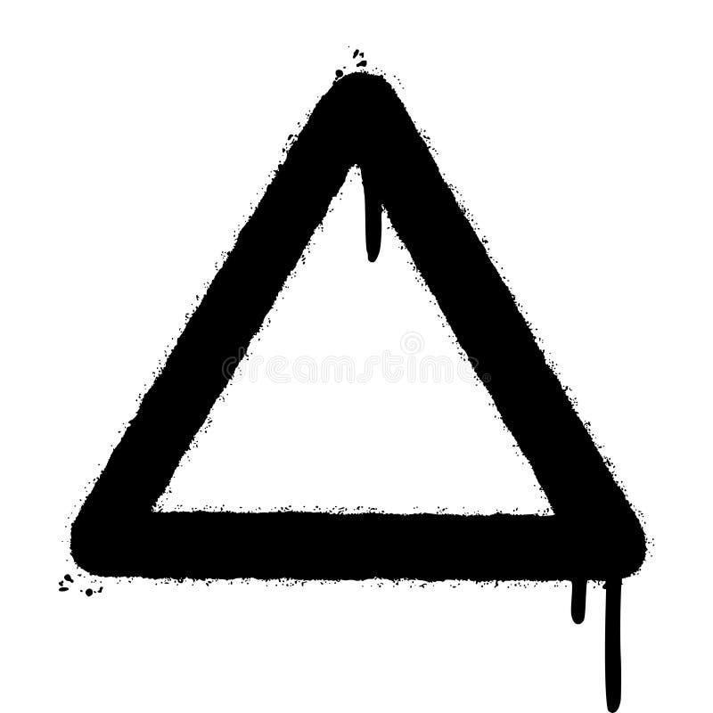 Graffiti Spray Cadre Triangle Avec Sur Spray En Noir Sur Blanc ...