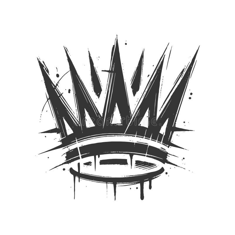 Graffiti Spray Crown Icon with Black Spray Paint Stock Vector ...