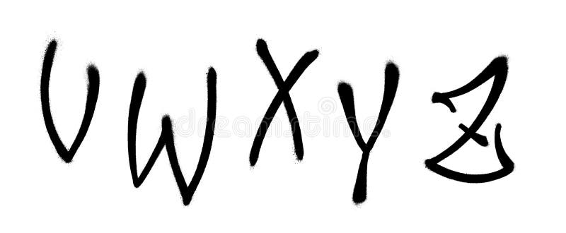 Graffiti Spray Font Alphabet. Part 5 Stock Vector - Illustration of ...