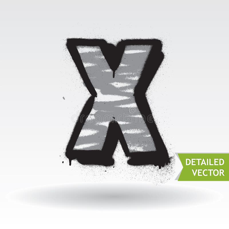 Graffiti Alphabet. Letter X. Highly Detailed Vector Font Stock Vector ...