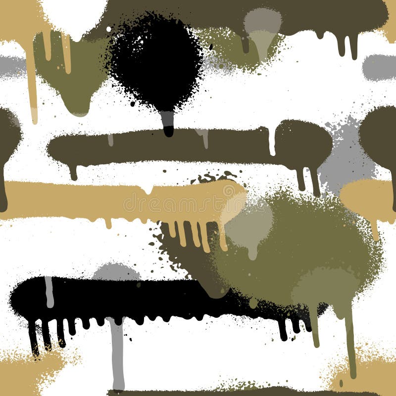 Graffiti Spray Paint Seamless Pattern. Vector Illustration. Stock ...