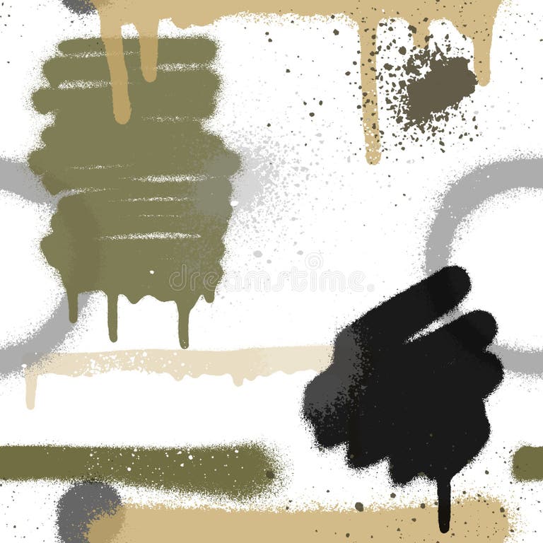 Graffiti Spray Paint Seamless Pattern. Vector Illustration. Stock ...