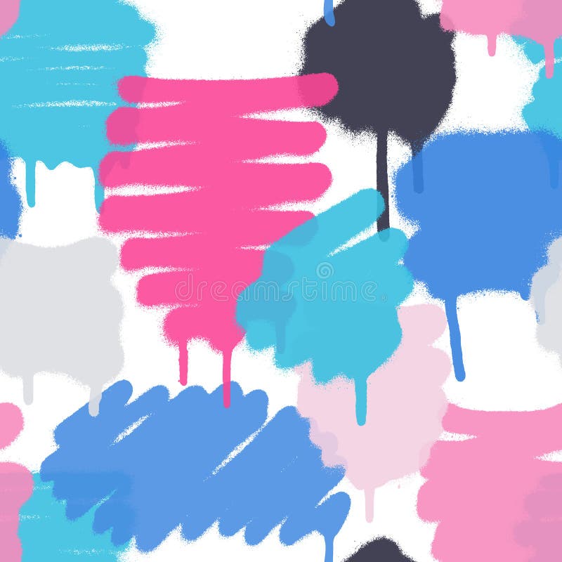 Graffiti Spray Paint Seamless Pattern. Vector Illustration. Stock ...
