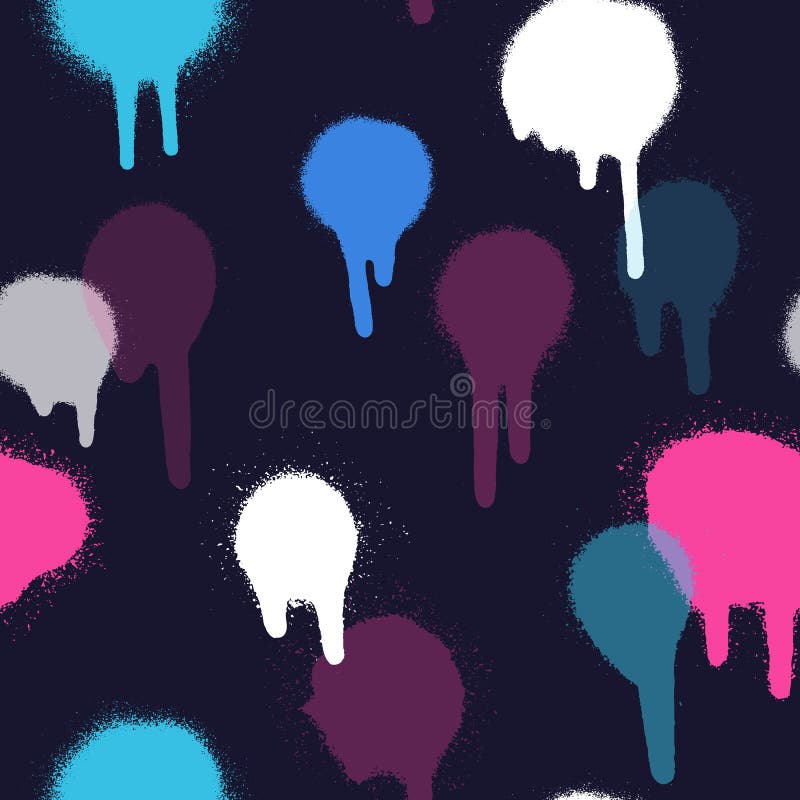 Graffiti Spray Paint Seamless Pattern. Vector Illustration. Stock ...