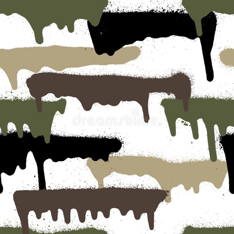 Graffiti Spray Paint Seamless Pattern. Vector Illustration. Stock ...