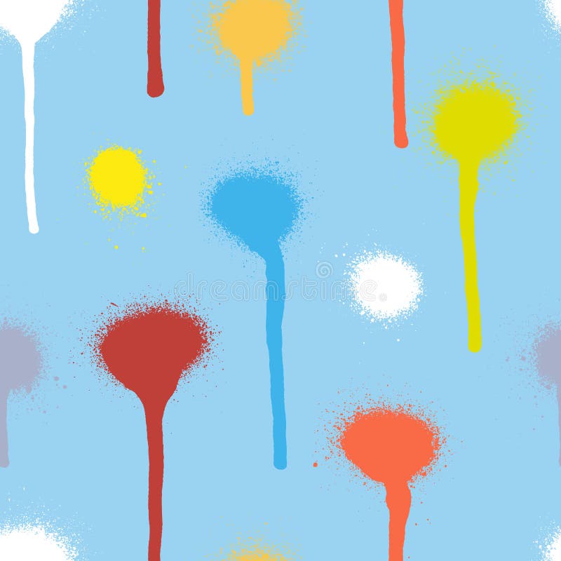 Graffiti Spray Paint Seamless Pattern. Vector Illustration. Stock ...