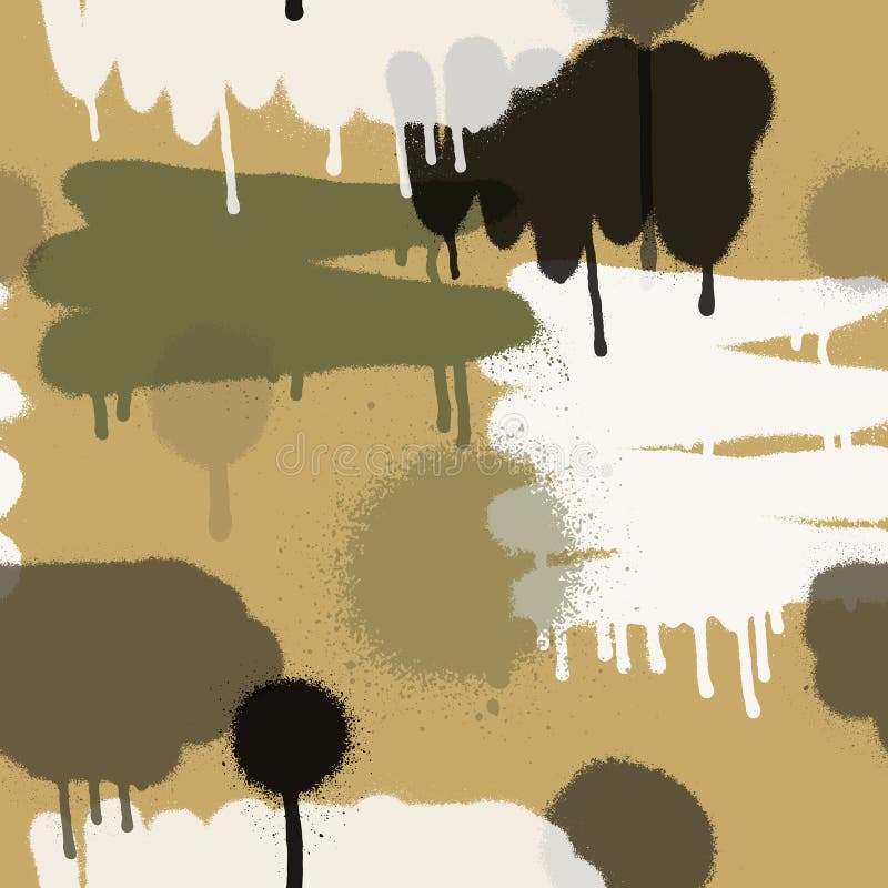 Graffiti Spray Paint Seamless Pattern. Vector Illustration. Stock ...