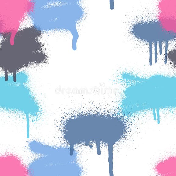 Graffiti Spray Paint Seamless Pattern. Vector Illustration. Stock ...
