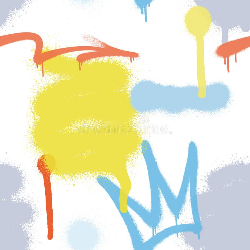 Graffiti Spray Paint Seamless Pattern. Vector Illustration. Stock ...