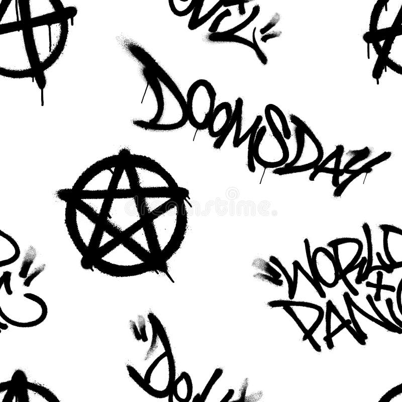 Graffiti Spray Paint Seamless Pattern. Vector Illustration. Stock ...