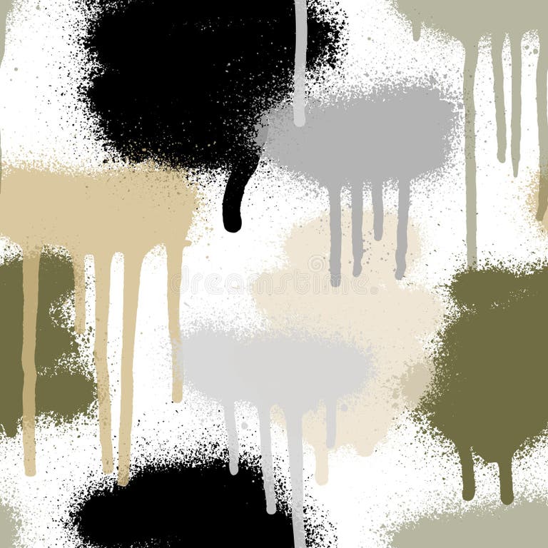 Graffiti Spray Paint Seamless Pattern. Vector Illustration. Stock ...