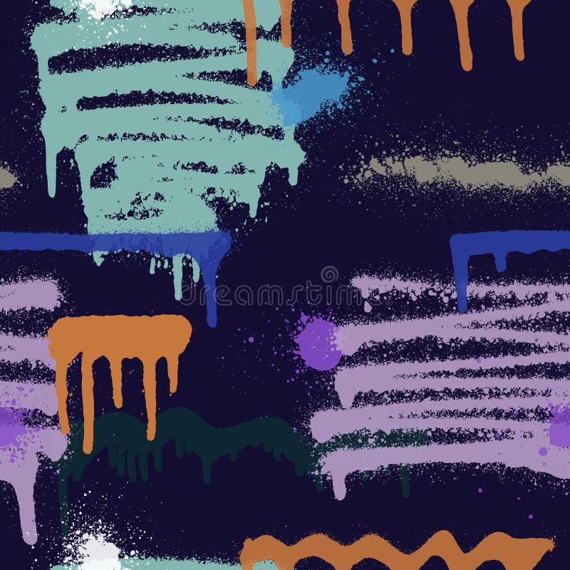 Graffiti Spray Paint Seamless Pattern. Vector Illustration. Stock ...